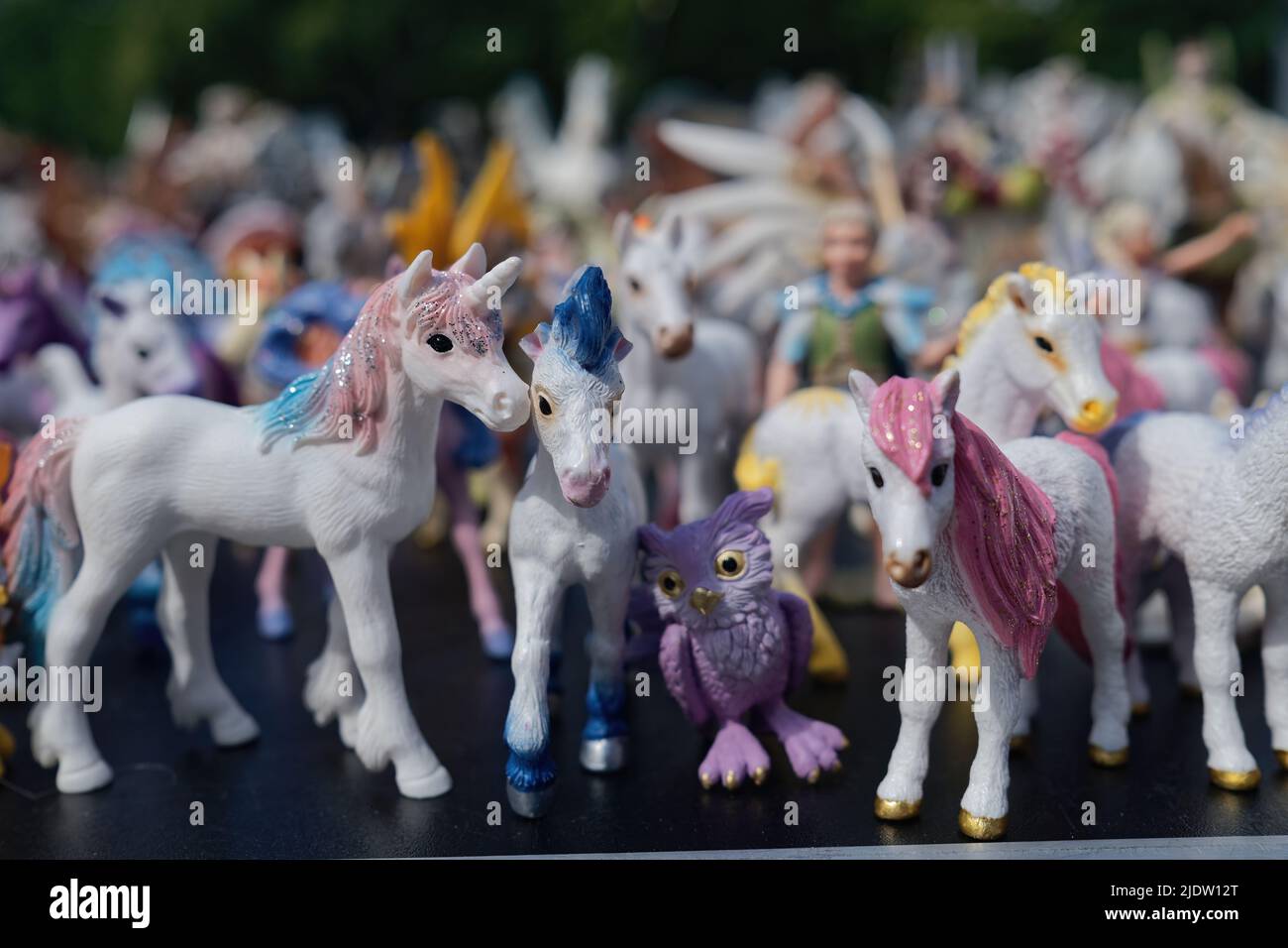 Various plastic toys (animals) at the flea market in Hanover (No. 24 ...