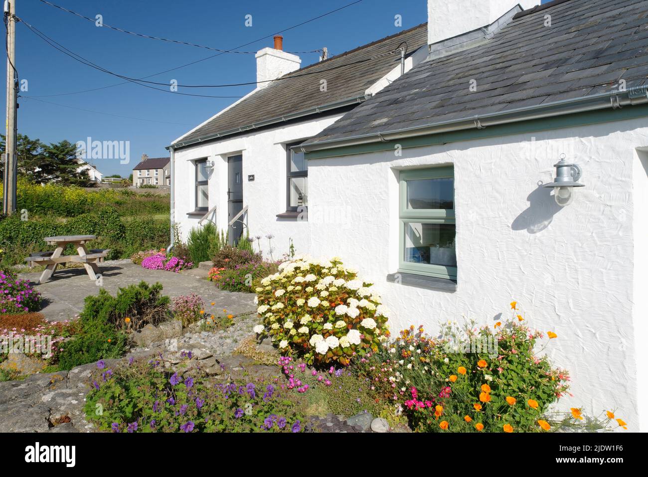 Y Swnt Cottages, Moelfre, Anglesey, North Wales Stock Photo - Alamy