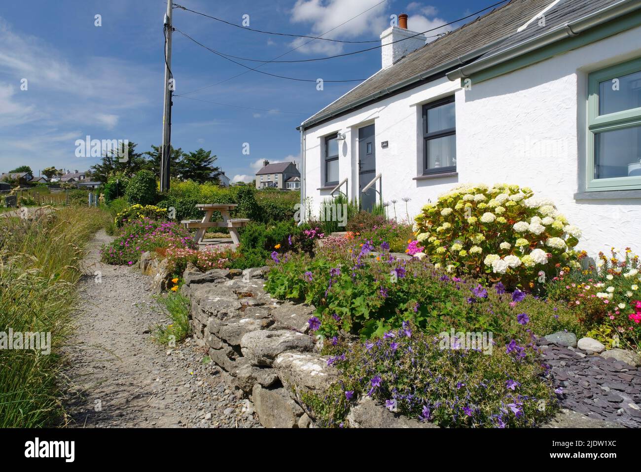 Y Swnt Cottages, Moelfre, Anglesey, North Wales Stock Photo - Alamy
