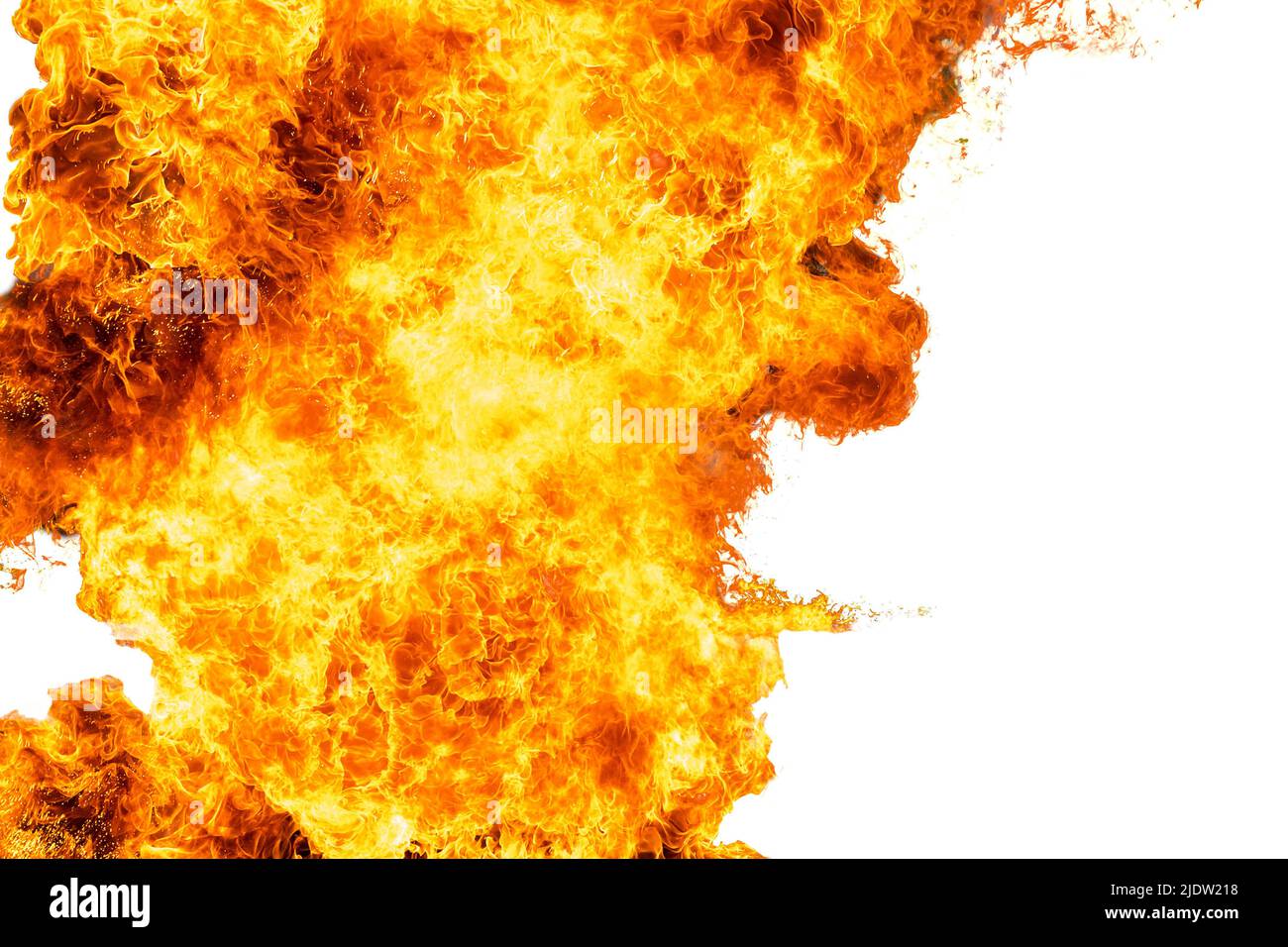 Flames caused by the explosion of the oil. Demonstration of water on ...