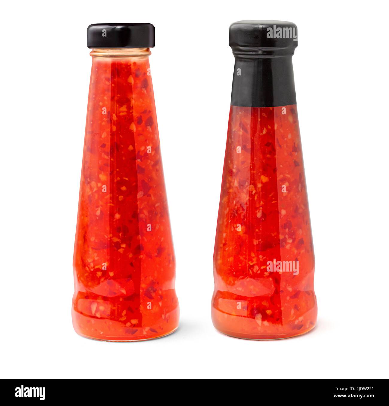 barbecue sauces in glass bottles with clipping path Stock Photo - Alamy