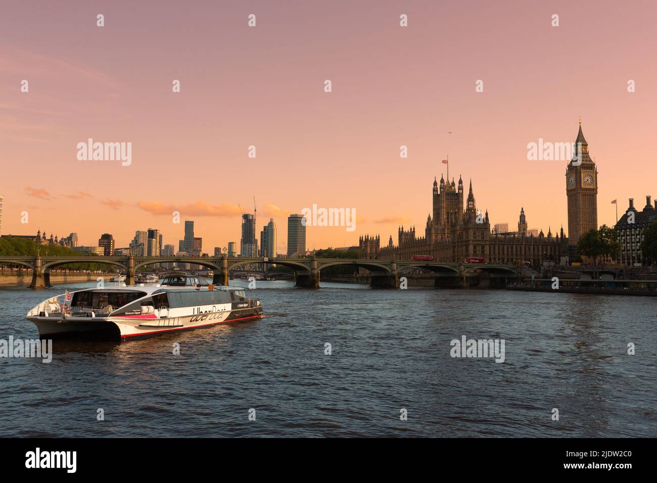 London, UK - May 13, 2022: Uber Boat by Thames Clippers stops at 24 ...