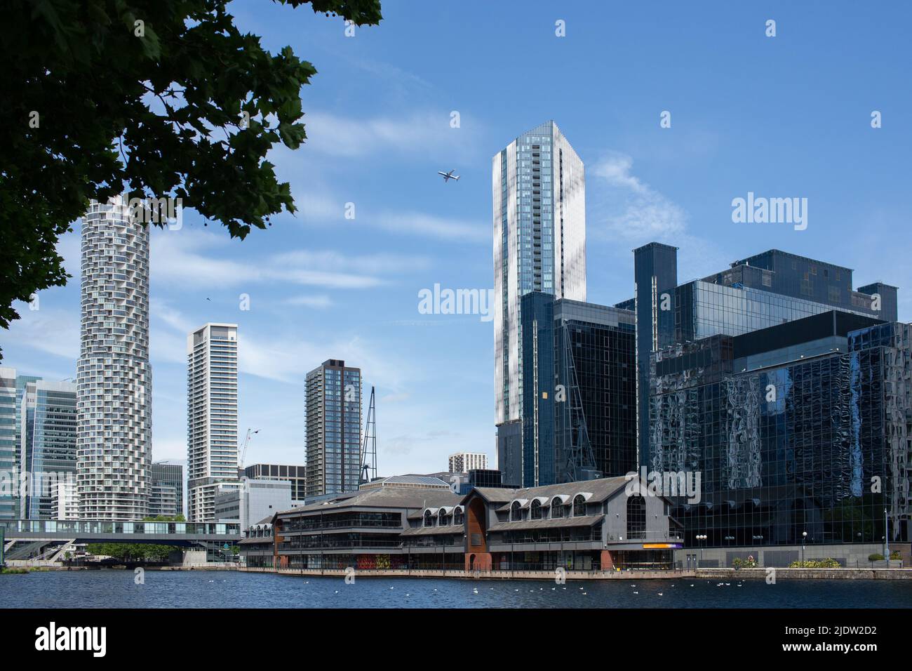 London, UK - May 13, 2022: Millwall inner dock located on the Isle of ...