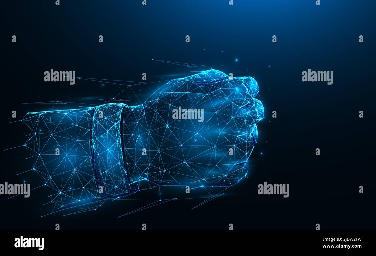 Abstract vector illustration of a fist symbolizing defense, resistance ...