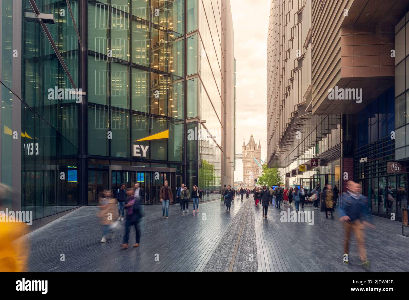 London, UK - May 12, 2022: Building in More London street of one of the ...