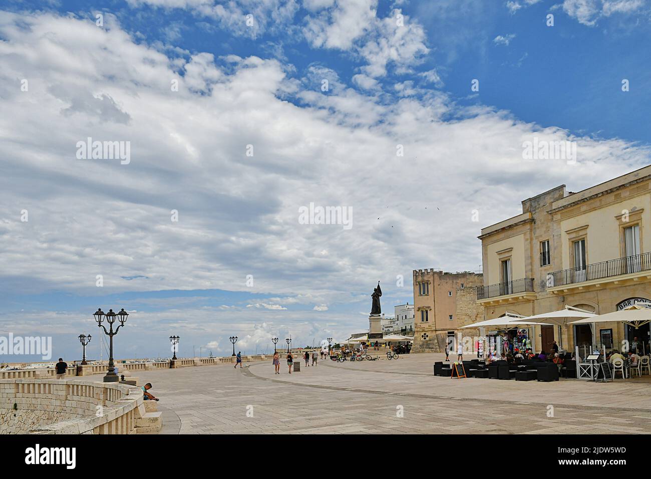 A town square in Otranto, city of puglia region in Italy Stock Photo ...