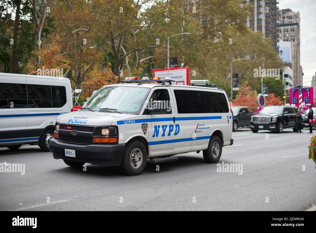 Manhattan, USA - 11. November 2021: NYPD Van in New York City. New York ...
