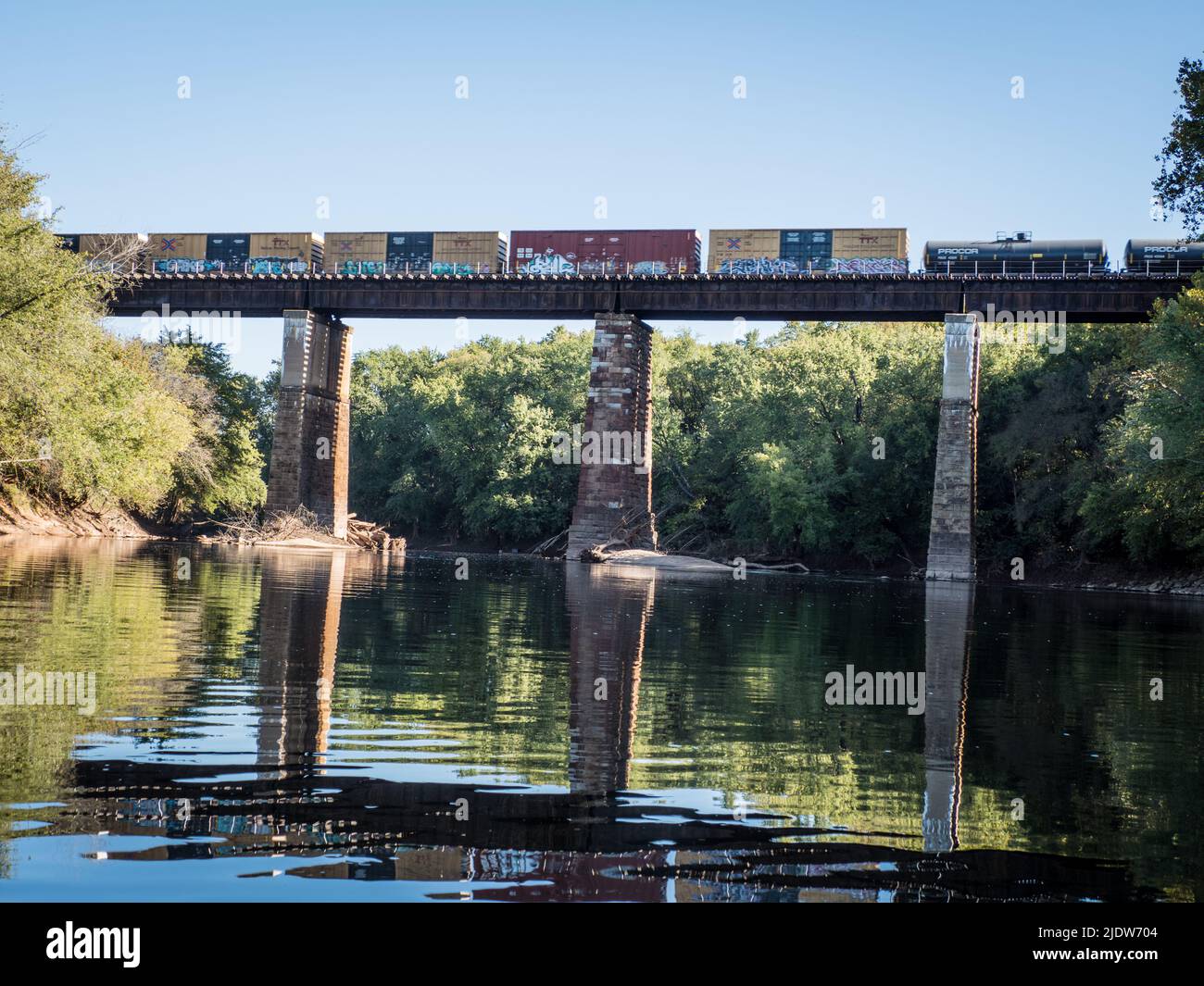 CSX Train crosses the Monocacy River Railroad Bridge Stock Photo - Alamy