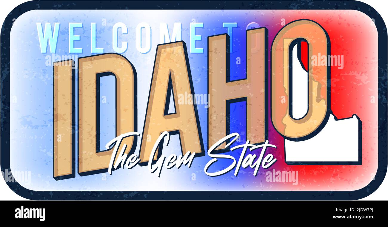 Idaho typography map hi-res stock photography and images - Alamy