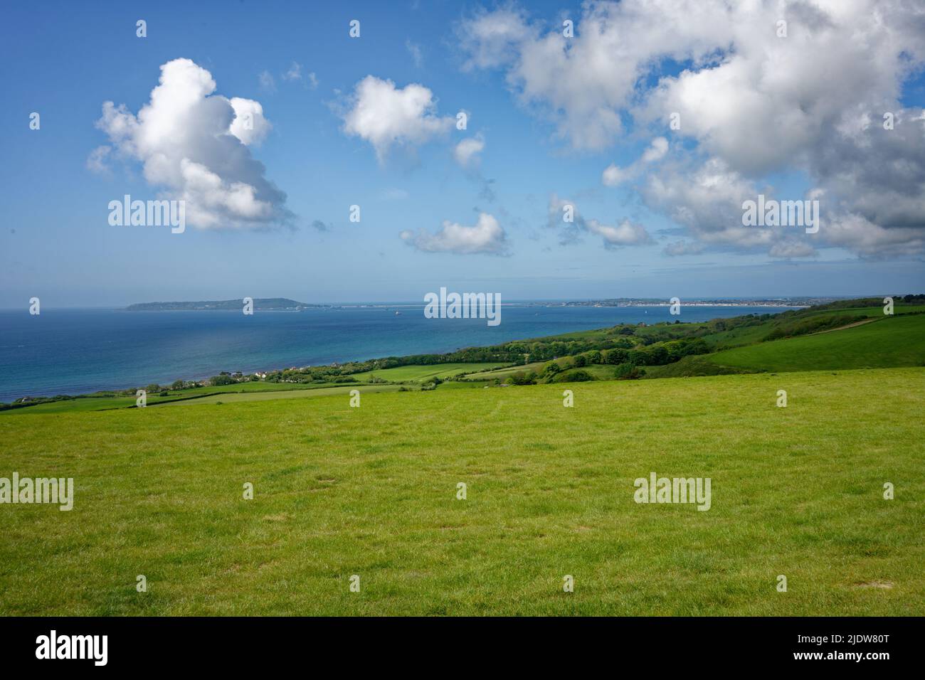 View of Isle of Portland from Southwest Coast Path Stock Photo - Alamy