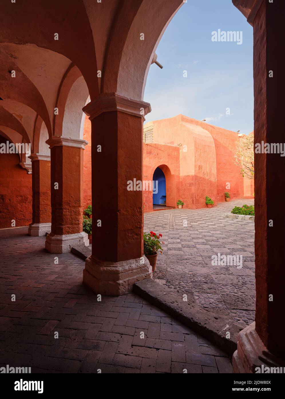 AREQUIPA, PERU - CIRCA SEPTEMBER 2019: Interior view of cloisters in ...