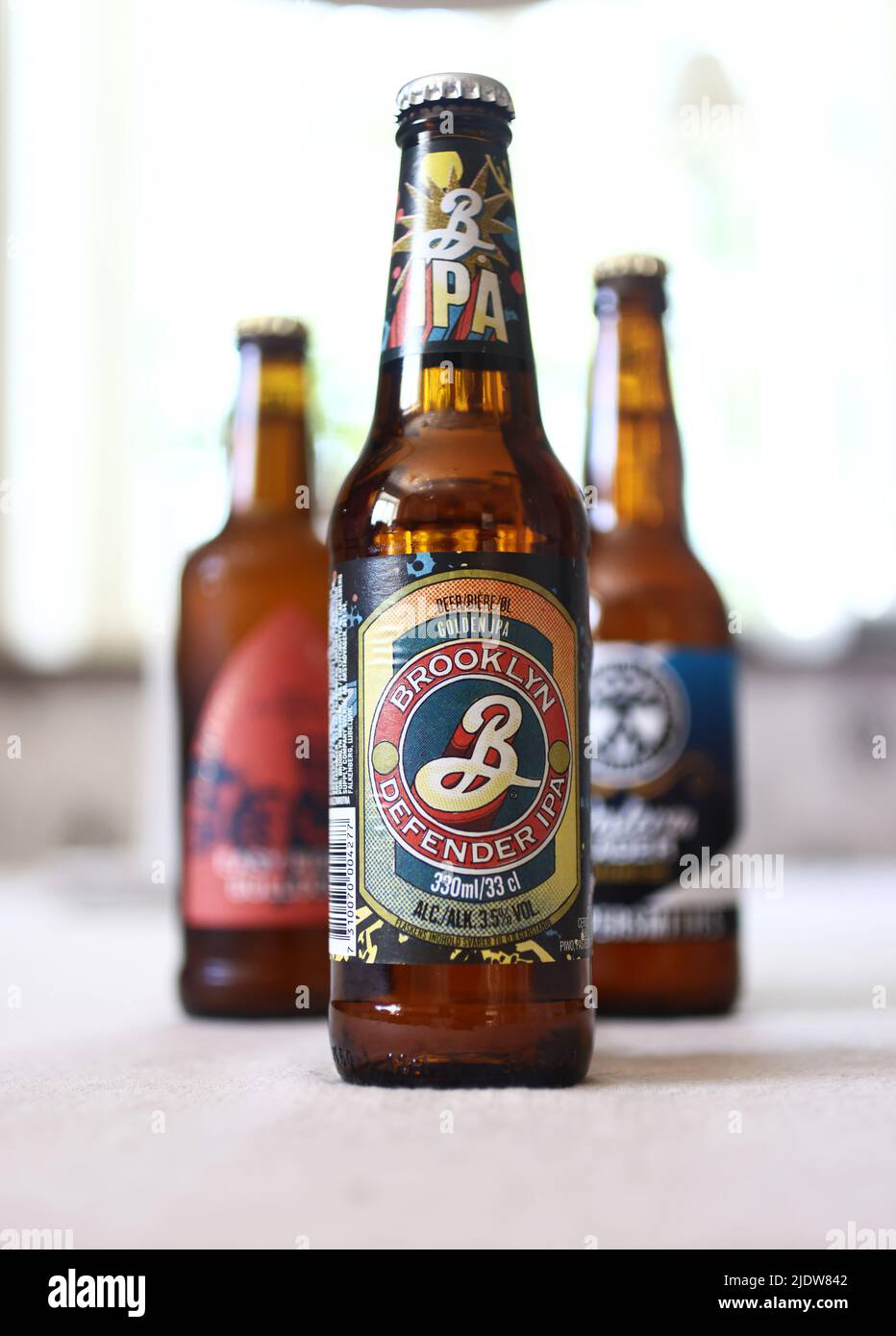 Brooklyn defender Ipa beer bottle from Brooklyn brewery Stock Photo - Alamy