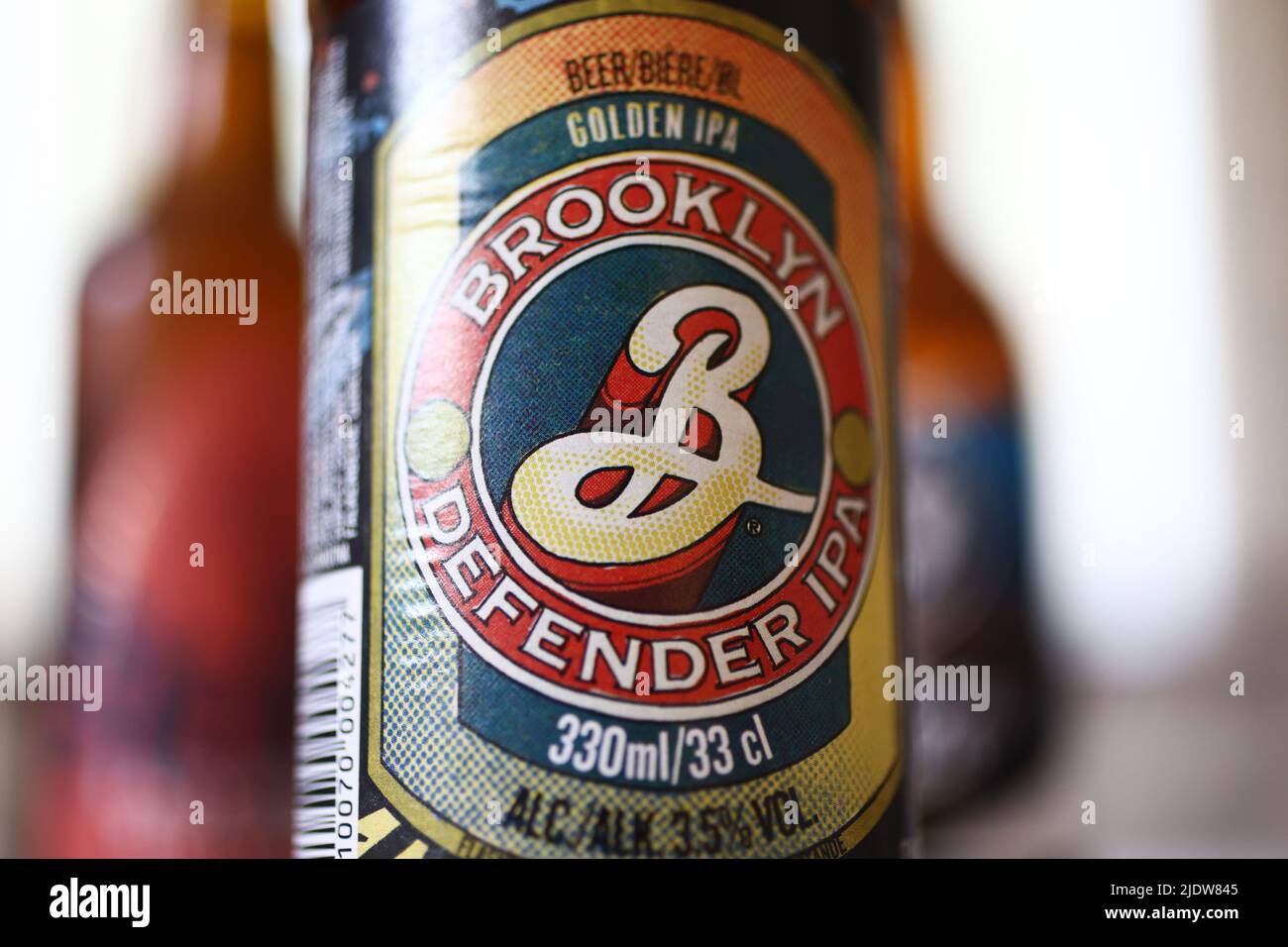Brooklyn defender Ipa beer bottle from Brooklyn brewery Stock Photo - Alamy