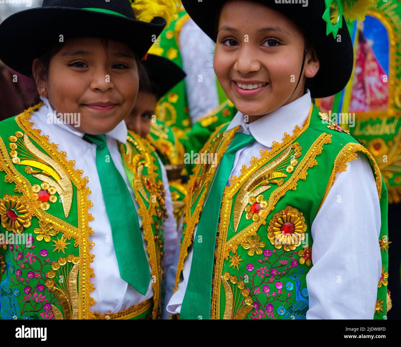 LIMA, PERU - CIRCA SEPTEMBER 2019: Portrait of Peruvian kids during a ...