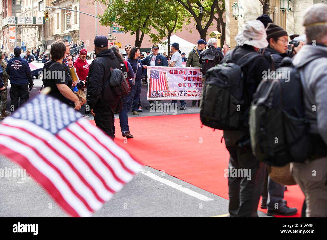Flag day parade in new york city hi-res stock photography and images ...