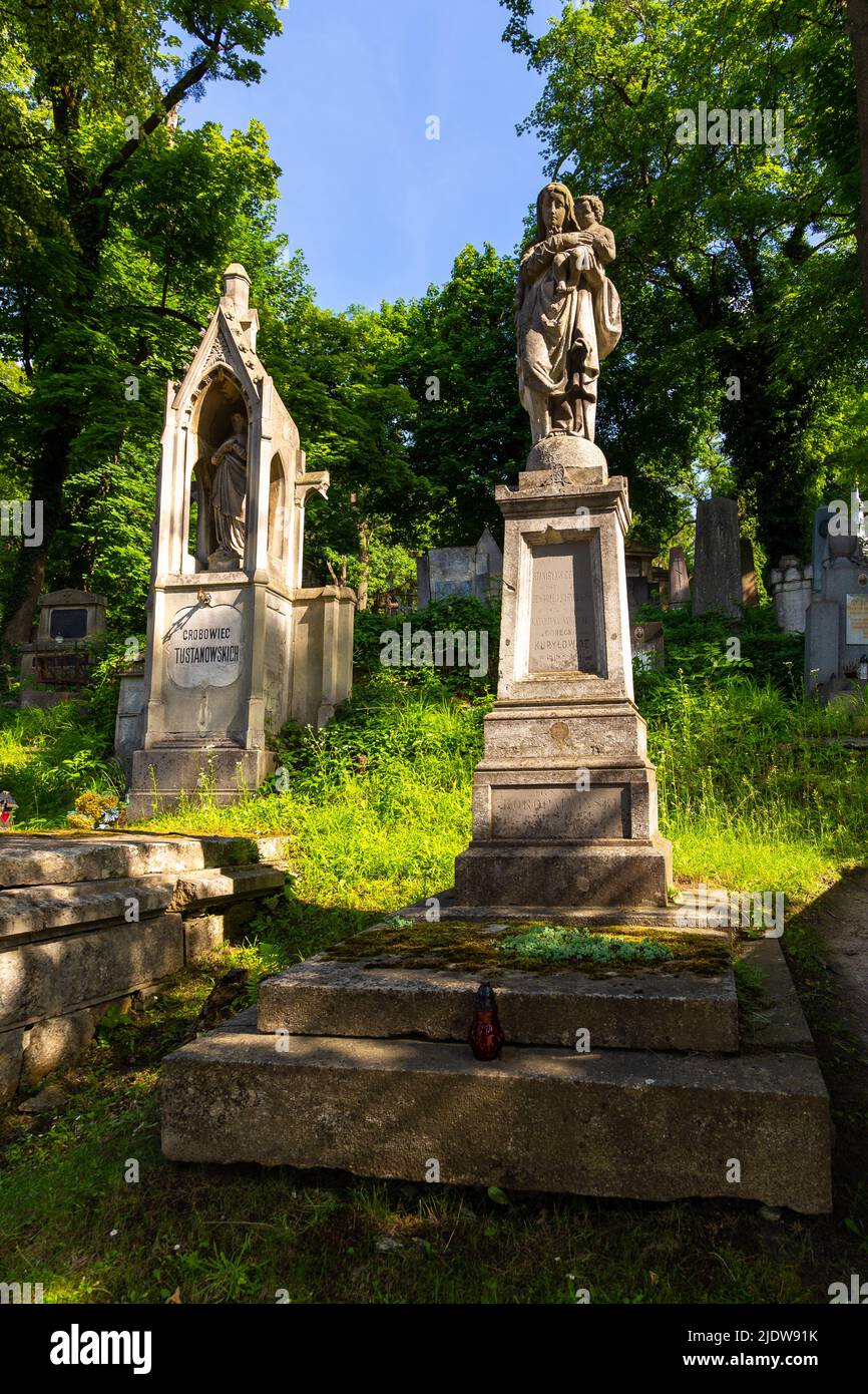 Lviv, Ukraine - 09 June 2018: Graves in Lychakiv Cemetery, State ...
