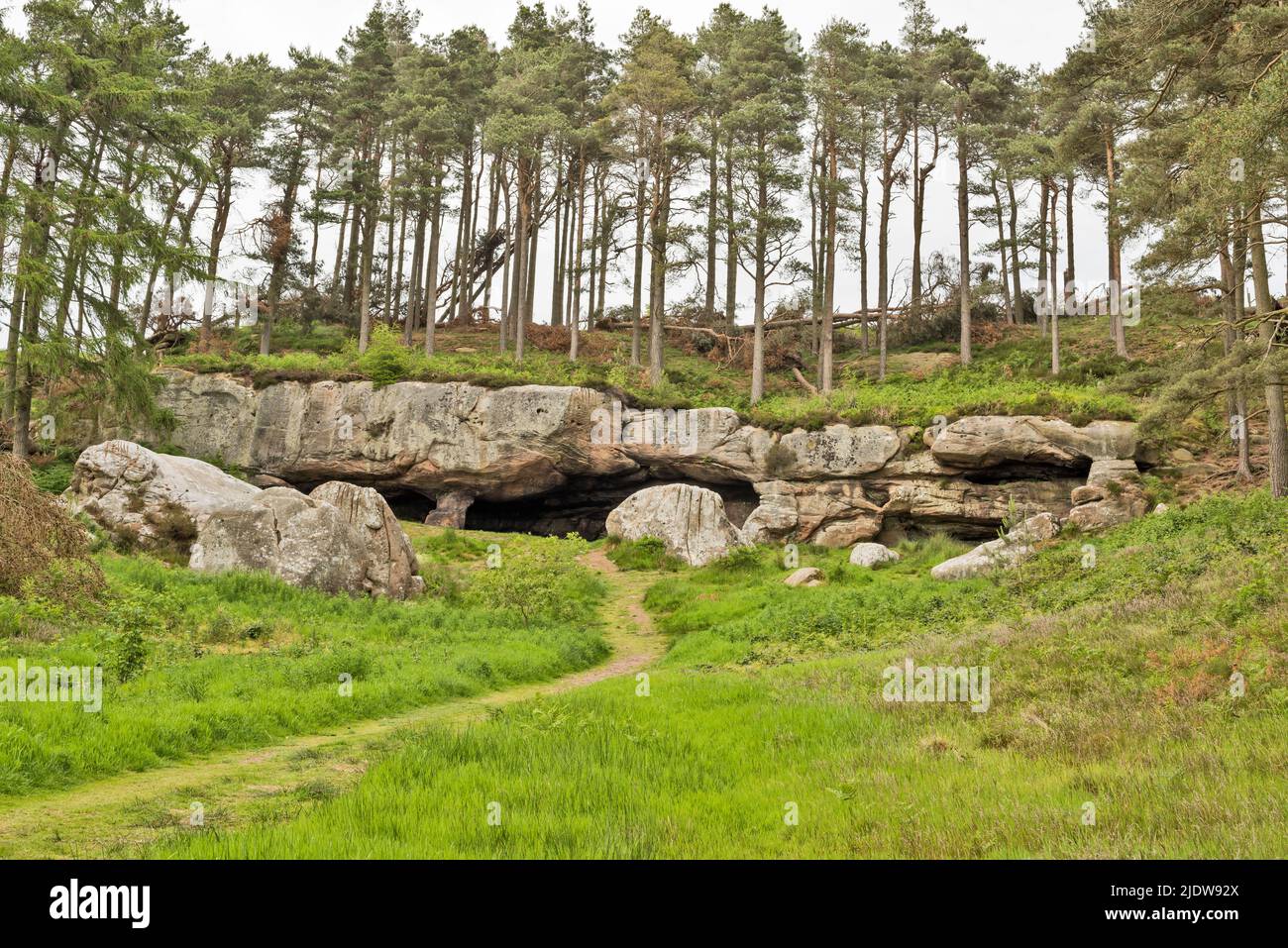 St. Cuthbert's cave, Lindisfarne (Holy Island) Northumberland, England ...