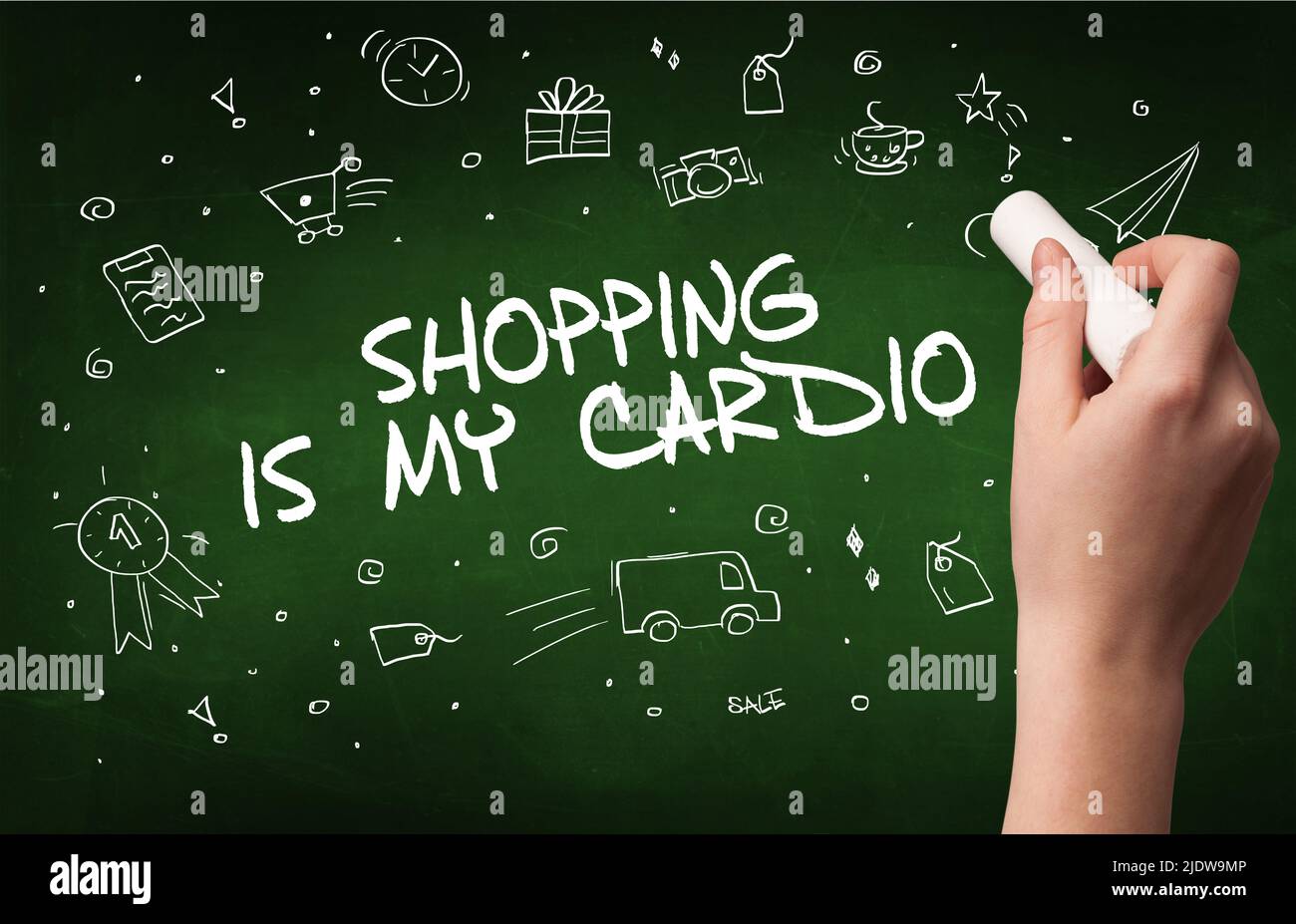 Hand drawing online shopping concept Stock Photo - Alamy
