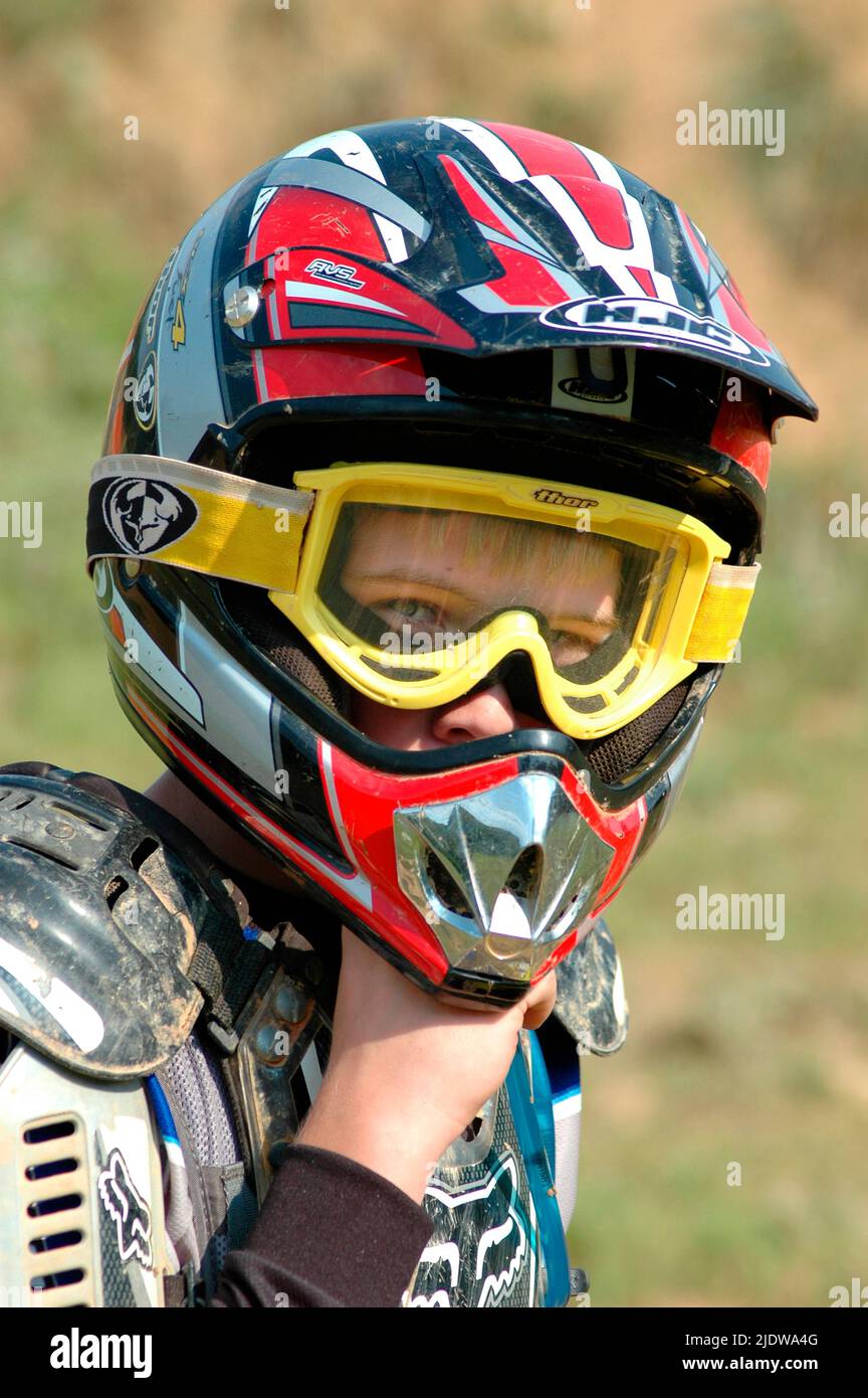 MX cycle riders and protective gear at race track Stock Photo - Alamy