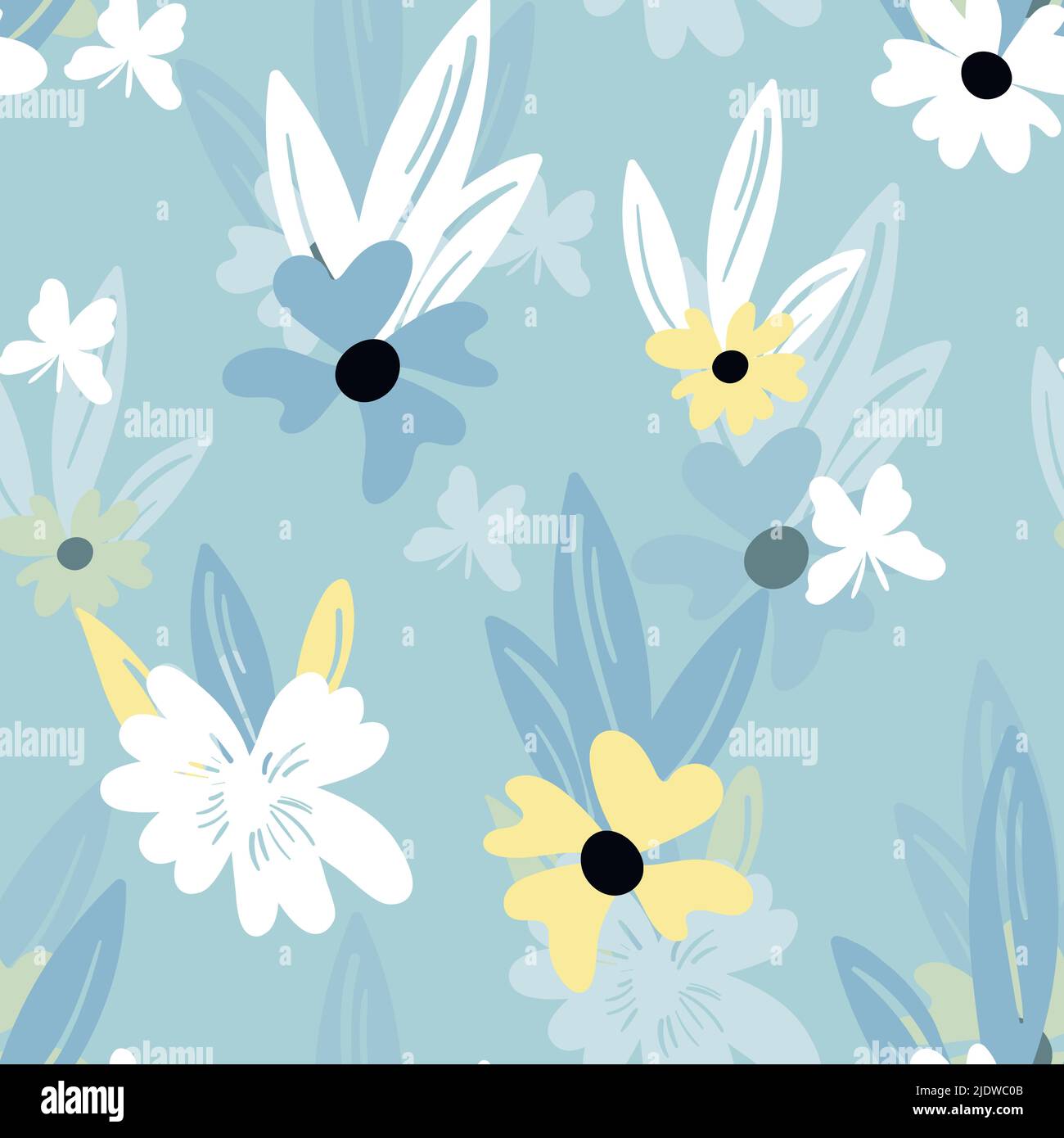 Seamless floral pattern based on traditional folk art ornaments ...