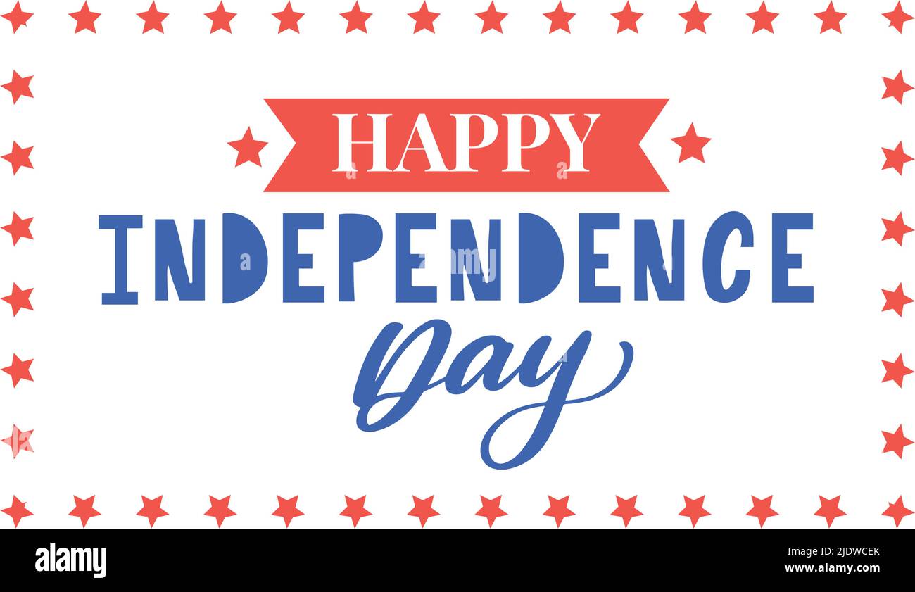 4th of july independence day lettering Stock Vector Image & Art - Alamy