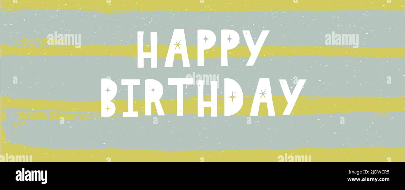Happy Birthday lettering text banner, black color. Vector Stock Vector ...