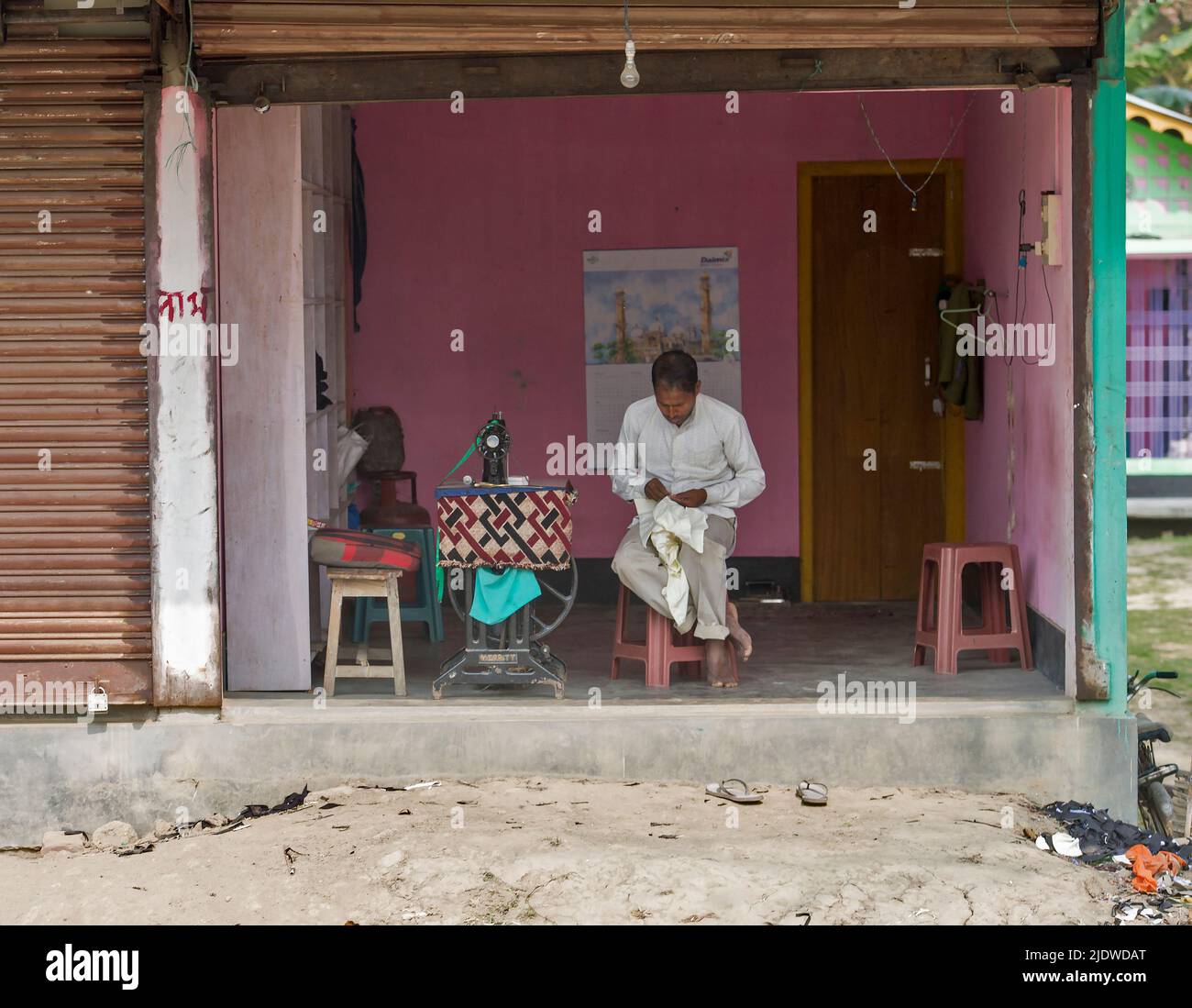 Local tailor in Kaziranga, Assam, India Stock Photo - Alamy