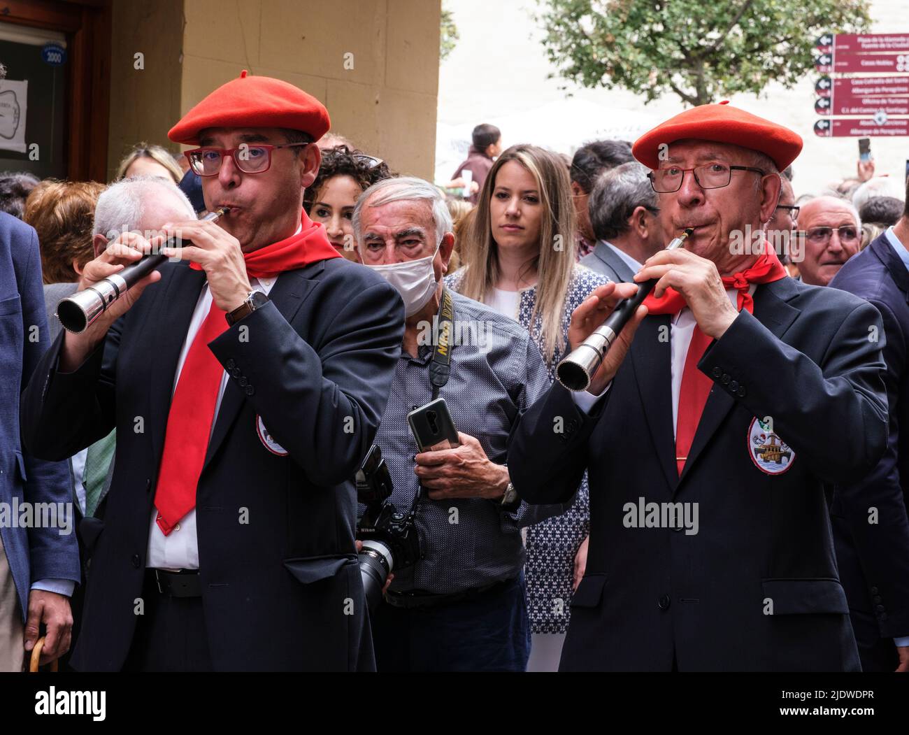Spain, Santo Domingo de la Calzada. Musicians Playing Traditional ...