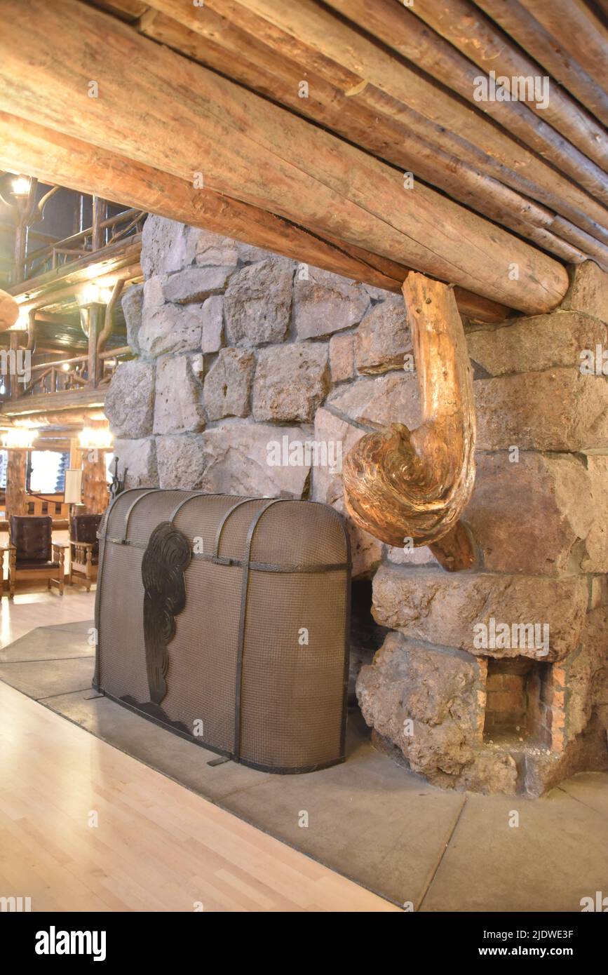 Yellowstone National Park USA 5/21-24/2022. Old Faithful Inn grand ...