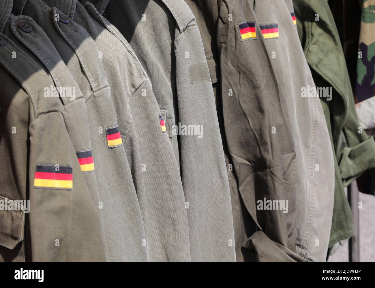 Green camouflage Military jackets of the German army uniform with the ...