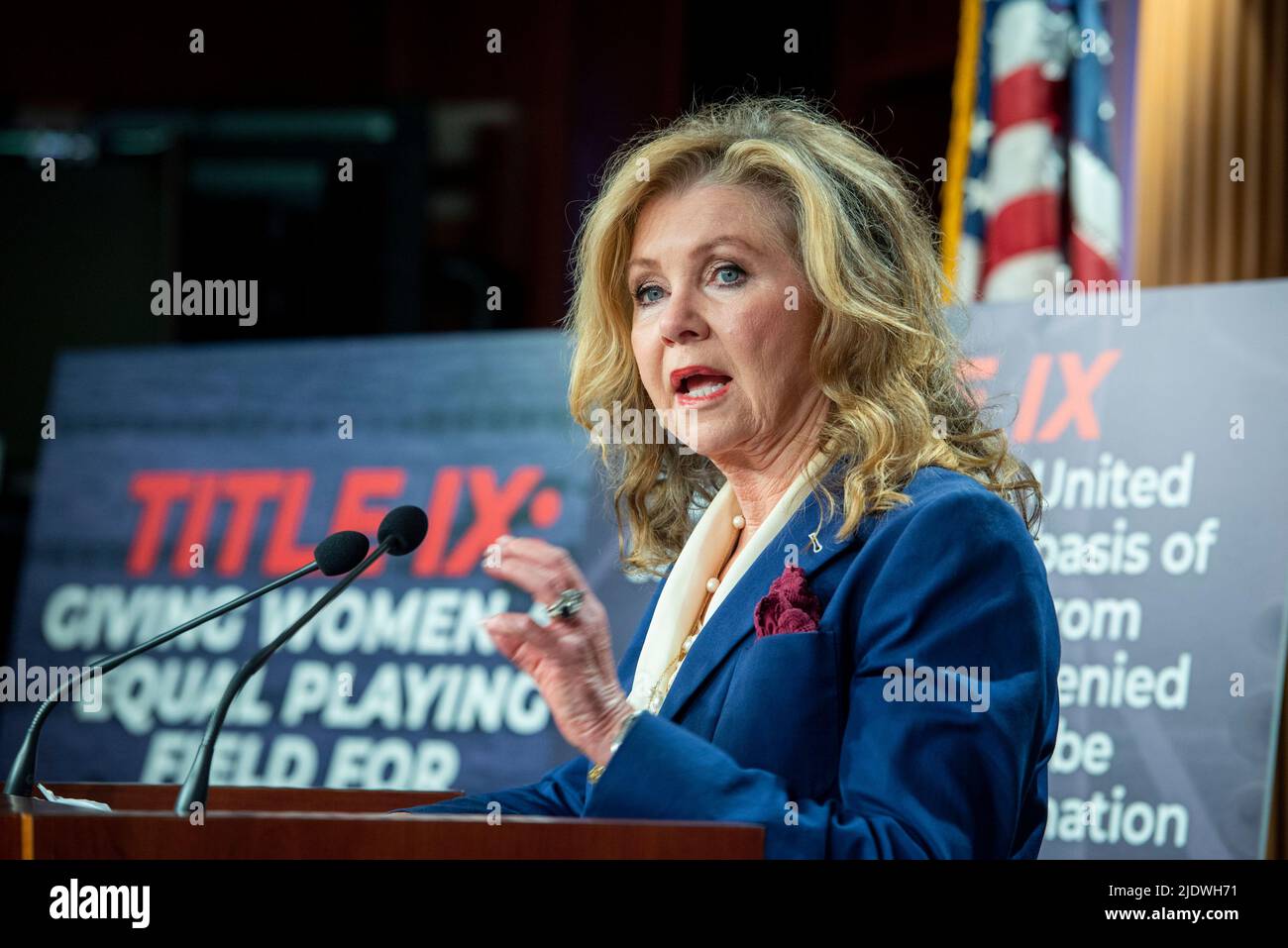 United States Senator Marsha Blackburn (Republican of Tennessee) offers ...