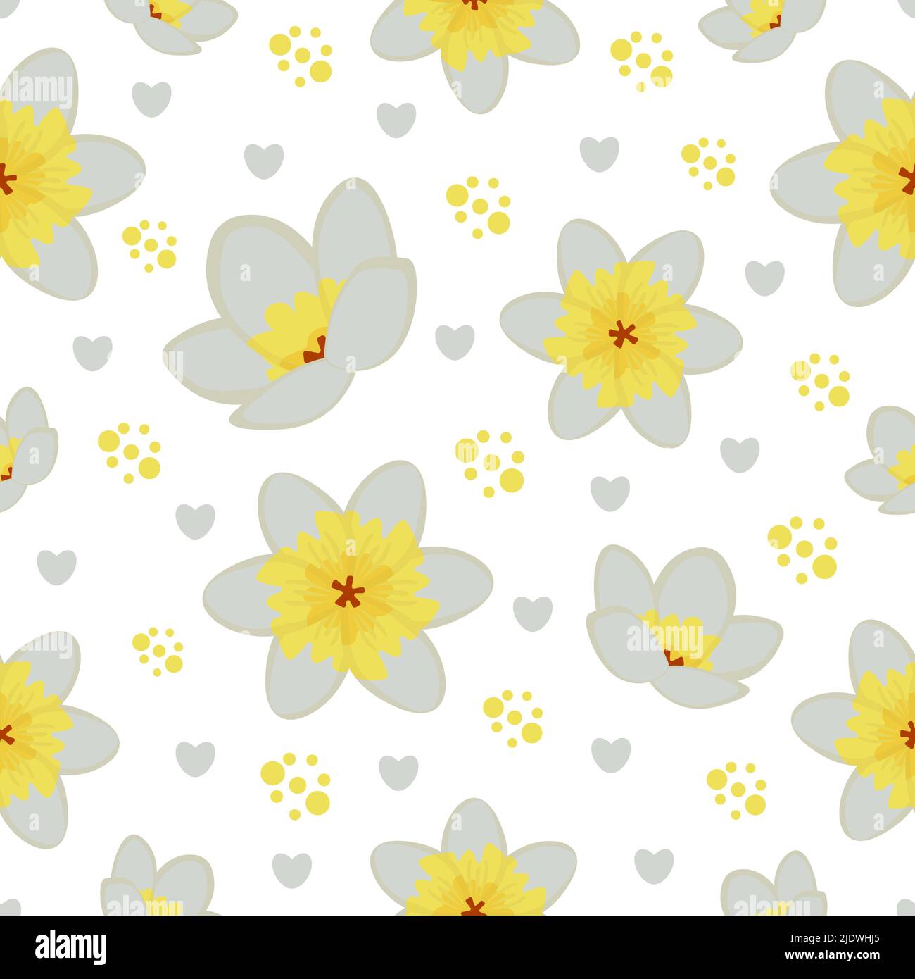 Jasmine flowers, seamless pattern with white background Stock Vector ...