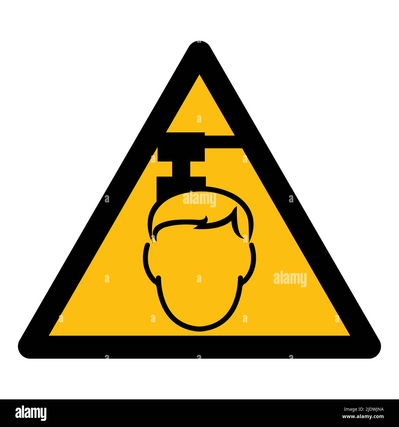 Beware Overhead Hazard Symbol Isolate On White Background,Vector ...
