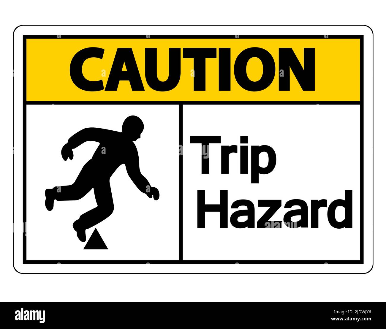 Caution Trip Hazard Symbol Sign on white background,Vector Illustration ...
