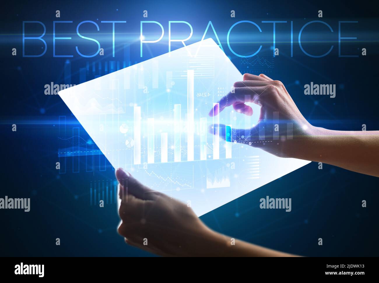 Hand holding futuristic, business concept Stock Photo - Alamy