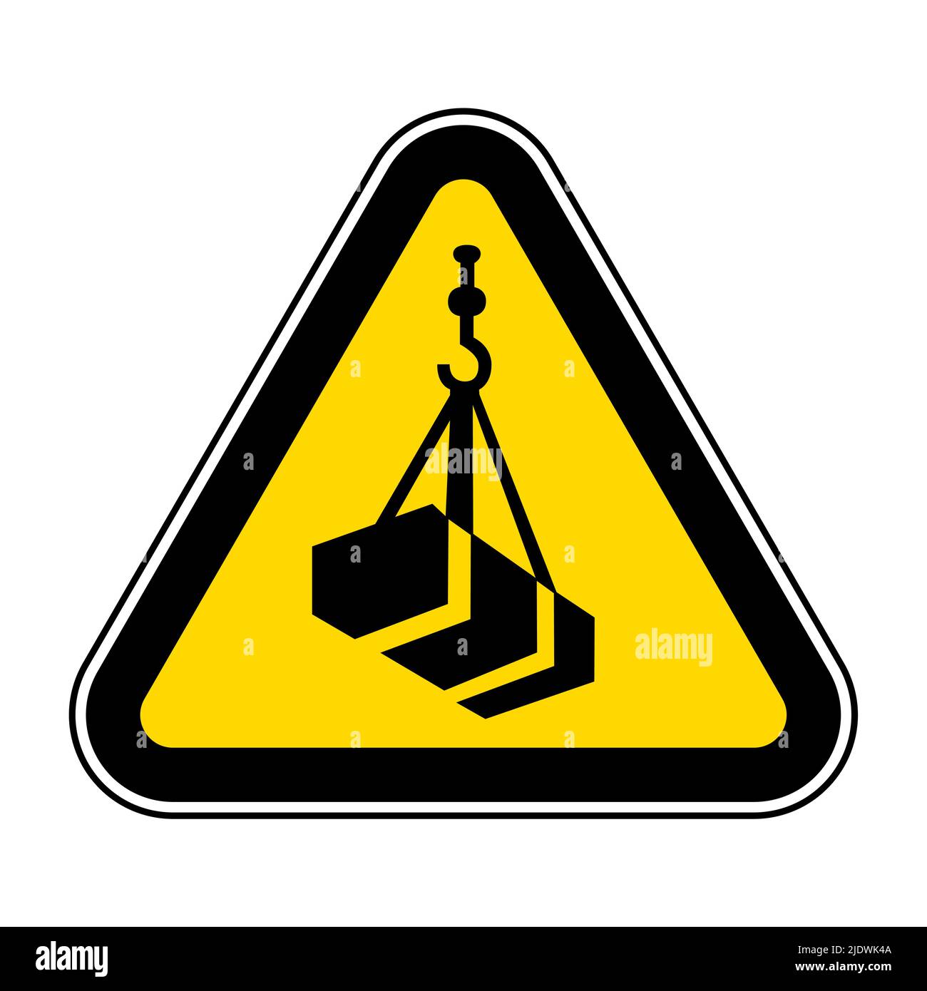 Beware Overhead Load Symbol Isolate On White Background,Vector ...