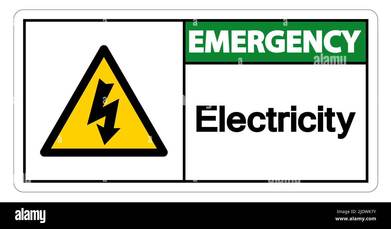 Emergency Electricity Symbol Sign Isolate On White Background,Vector ...