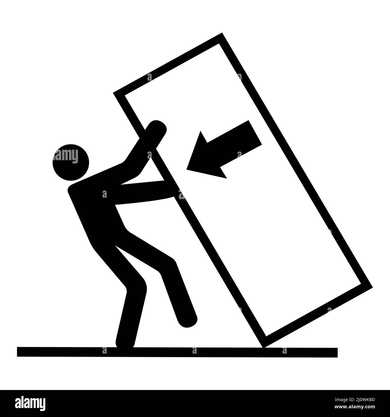 Body Crush Tip over Hazard Symbol Sign Isolate On White Background ...