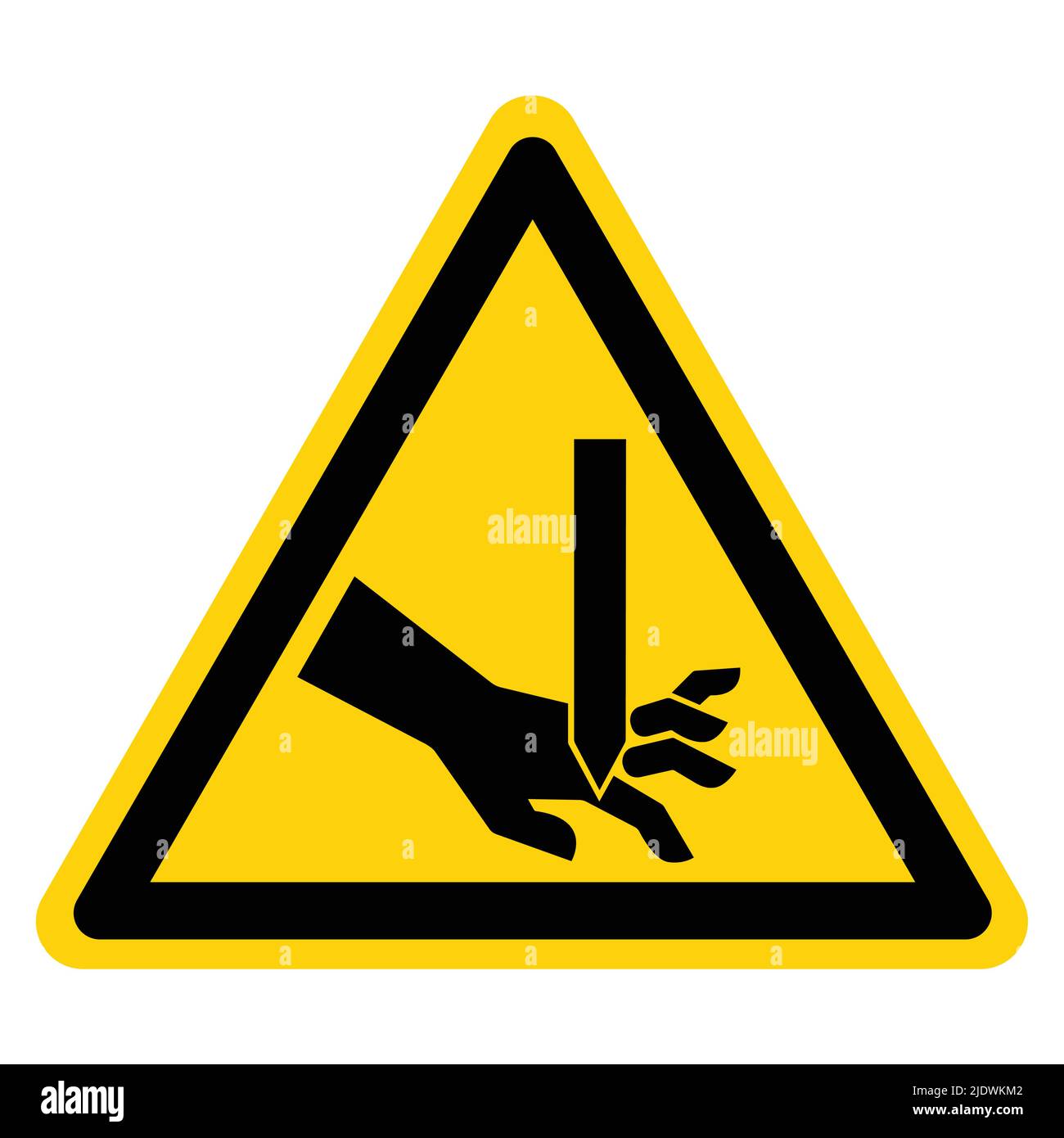 Cutting of Fingers Straight Blade Symbol Sign Isolate On White ...