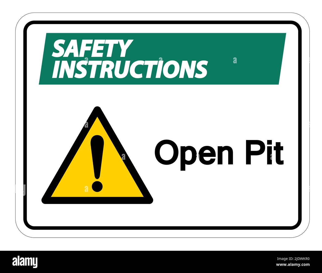 Safety instructions Open Pit Symbol Sign Isolate On White Background ...