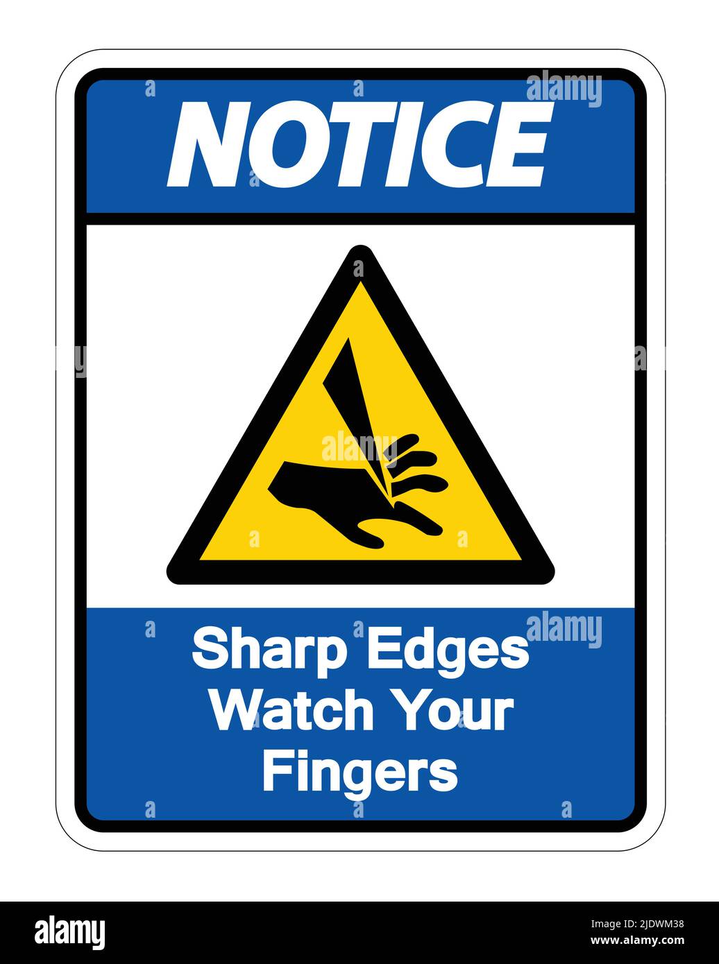Notice Sharp Edges Watch Your Fingers Symbol Isolate On White ...