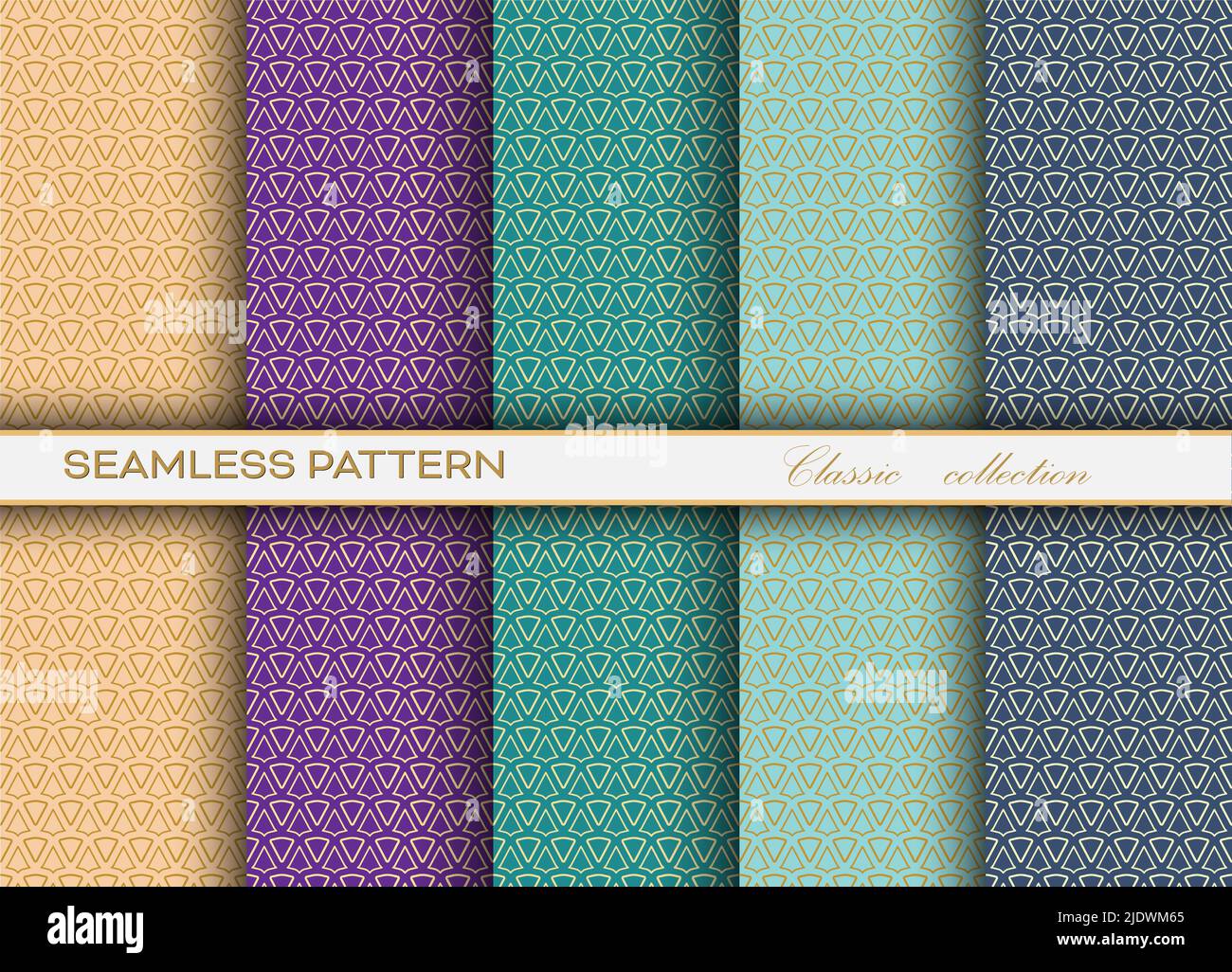 Set Seamless Abstract Pattern Of Arbitrary Shapes Of Different Color