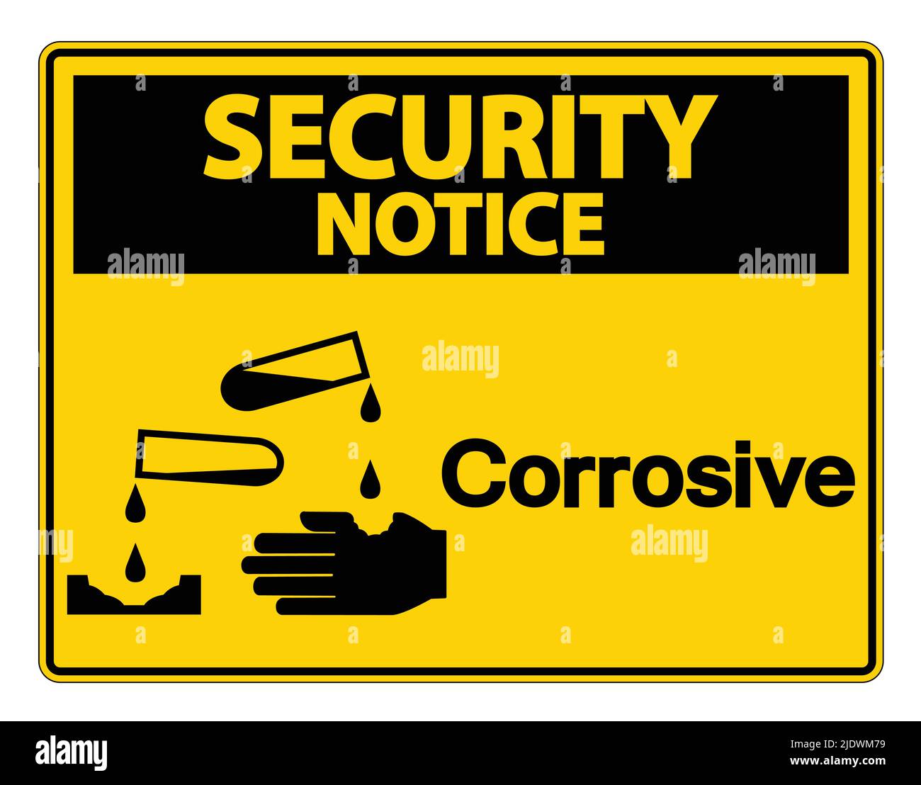 Security notice Corrosive Symbol Sign on white background,Vector ...