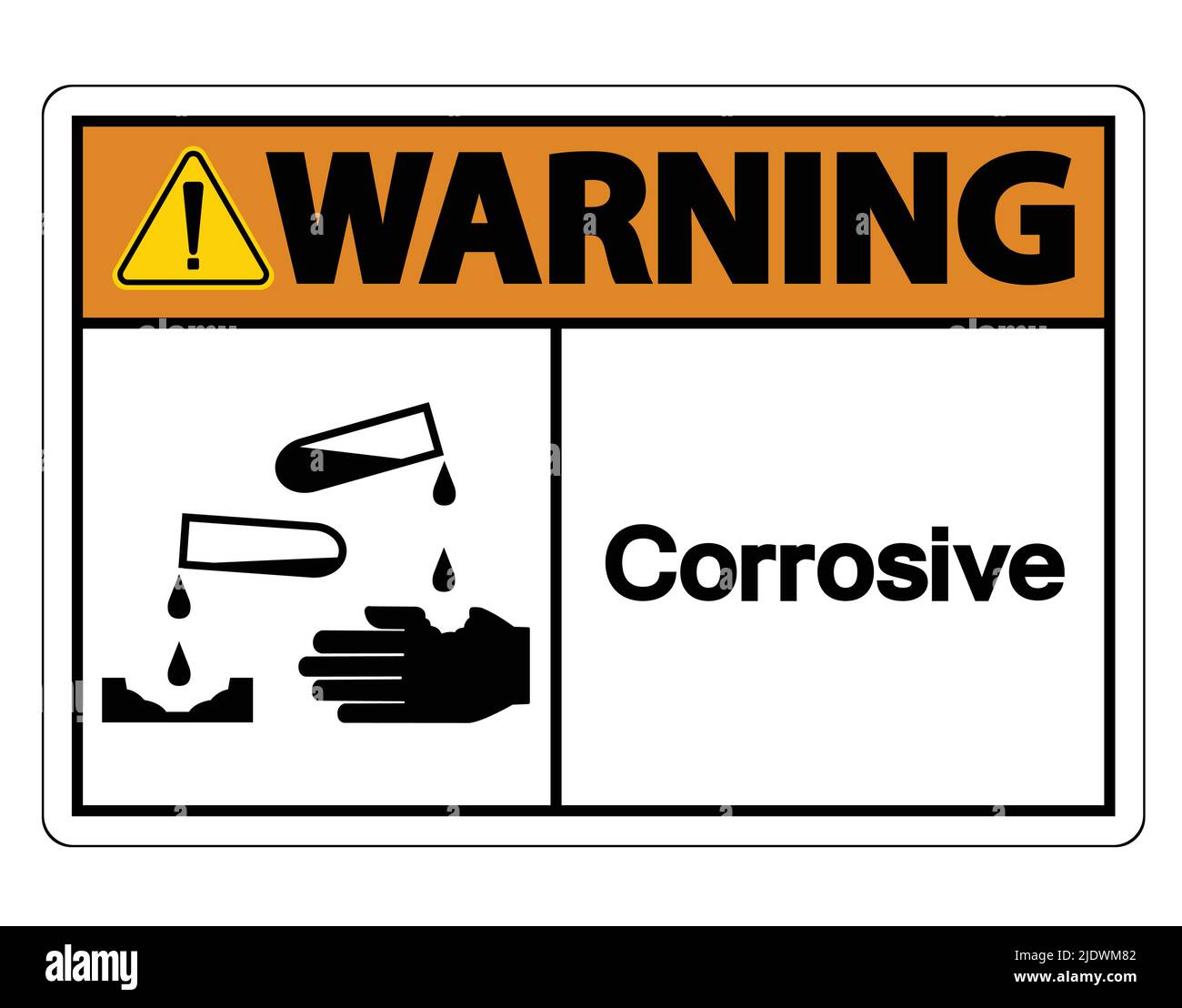 Warning Corrosive Symbol Sign Isolate On White Background,Vector ...