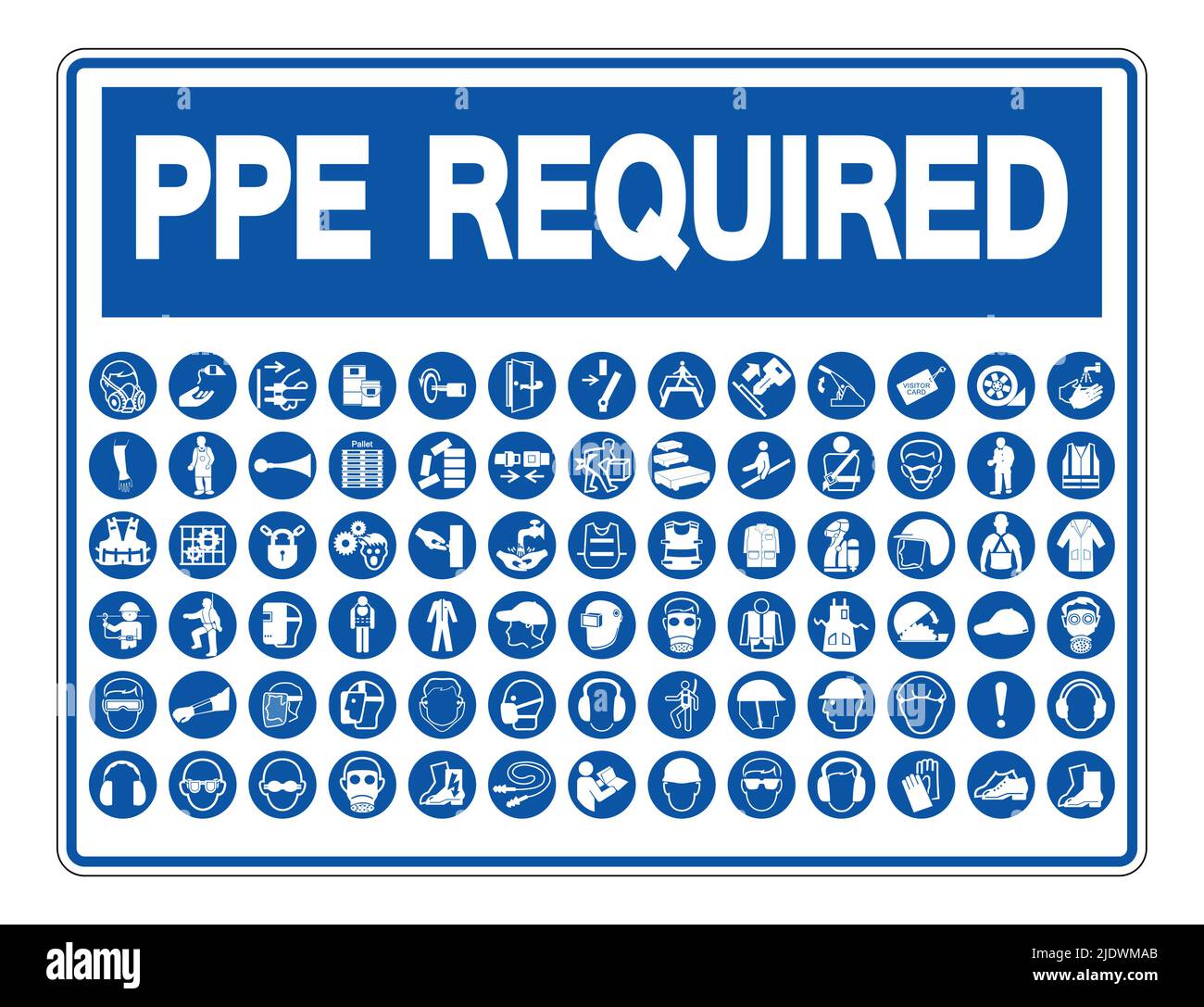 Required Personal Protective Equipment (PPE) Symbol,Safety Icon,Vector ...