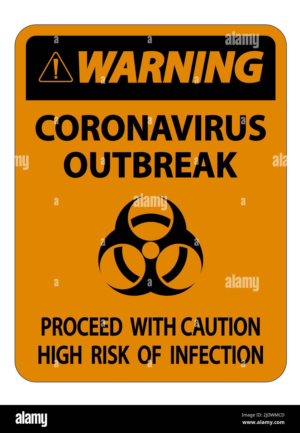 Warning Coronavirus Outbreak Sign Isolate On White Background,Vector ...