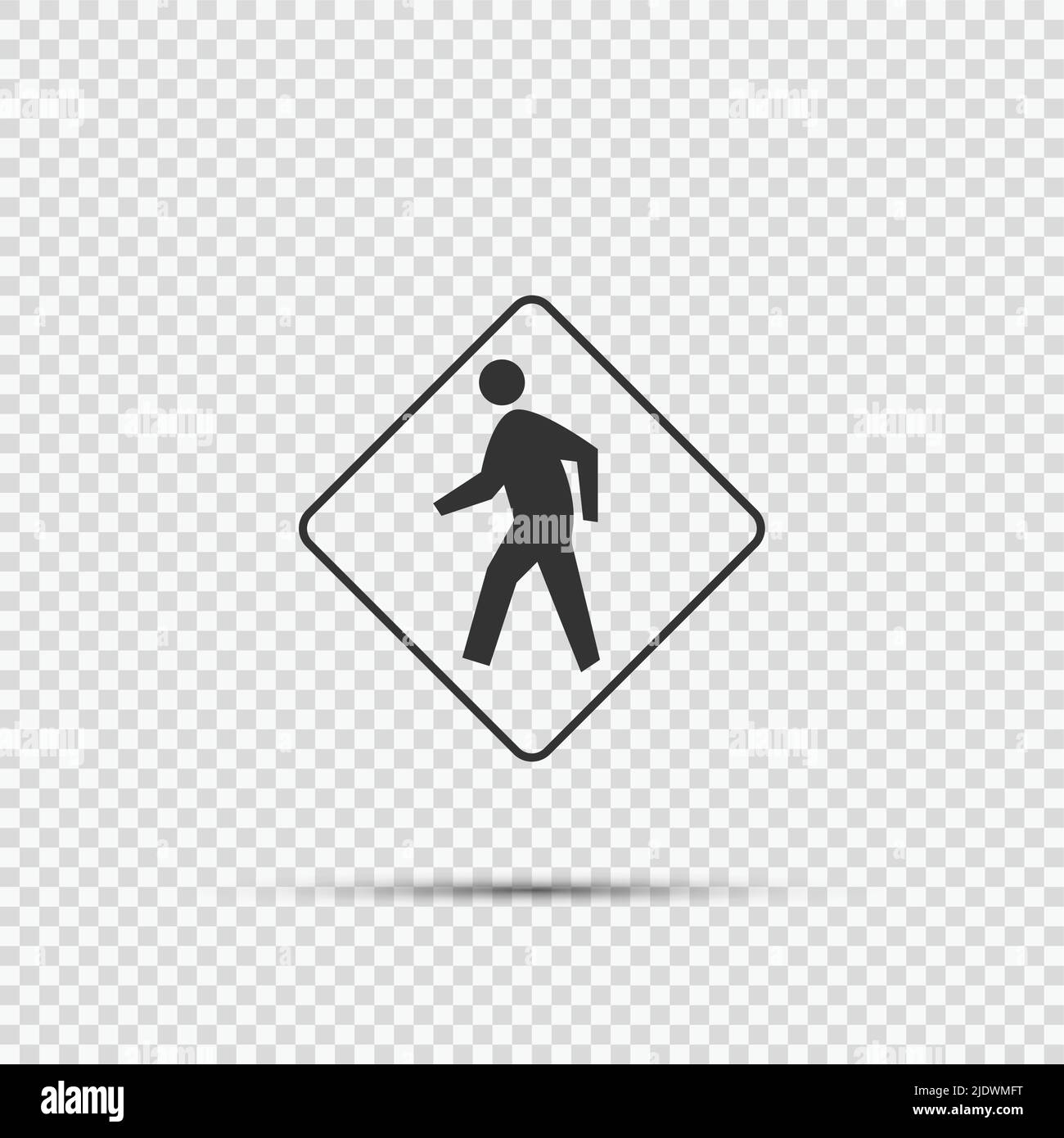 Pedestrian Crossing Sign on transparent background,vector illustration ...
