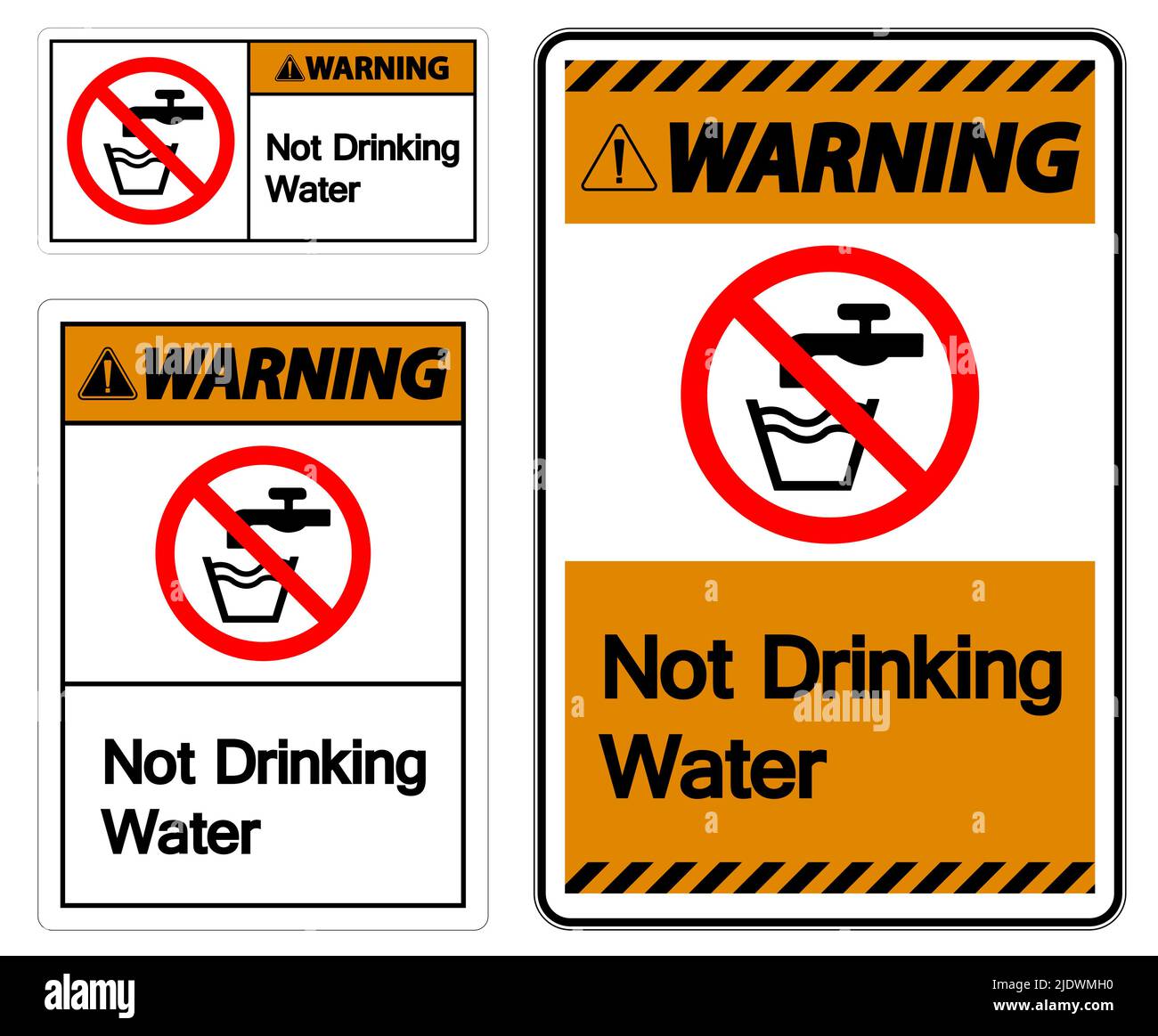 Caution Not Drinking Water Sign Stock Vector Image & Art - Alamy