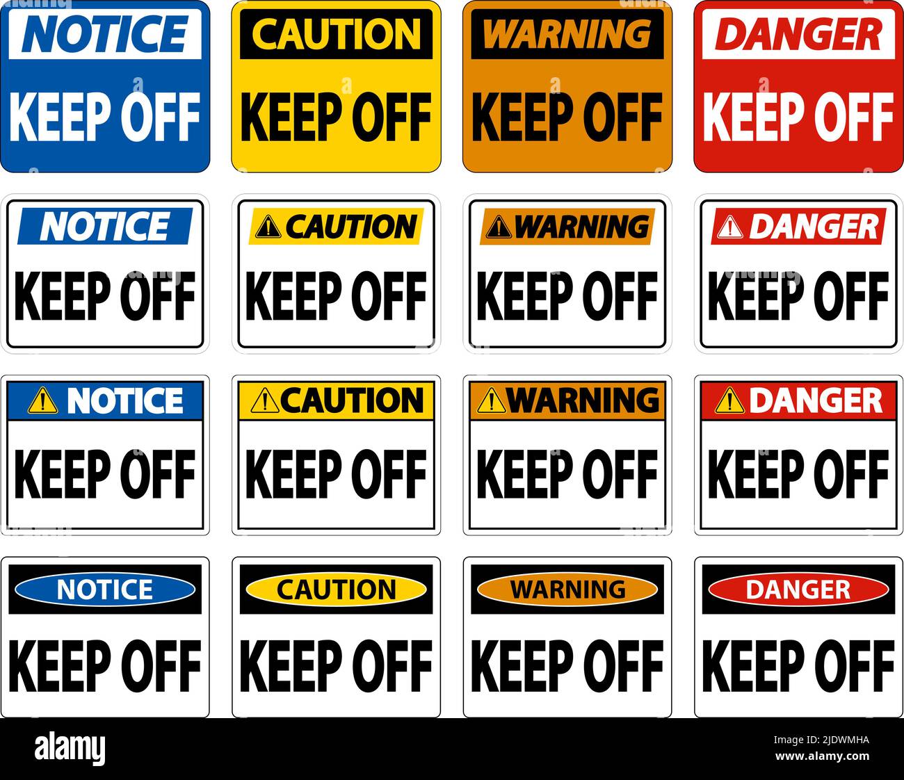 Danger Keep Off Label Sign On White Background Stock Vector Image & Art ...