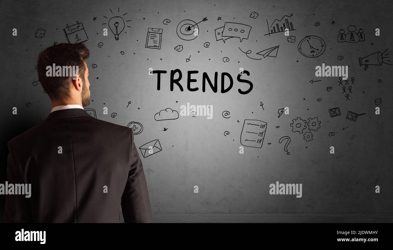 businessman drawing a creative idea sketch Stock Photo - Alamy